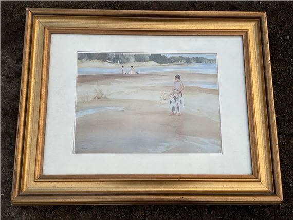 William Russell Flint | coloured print of women on a beach titled ...