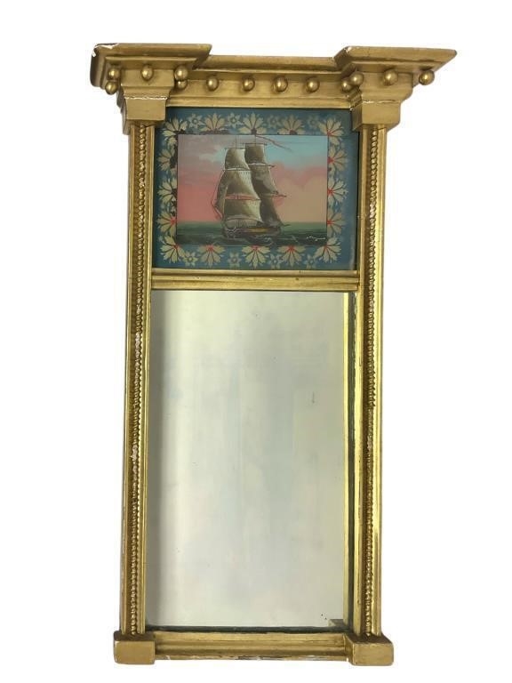 Above | Two Gilded Wall Mirrors with Painted Panels | MutualArt