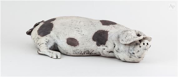 Lawson Rudge | LAWSON RUDGE (born 1936); a raku sculpture of a ...