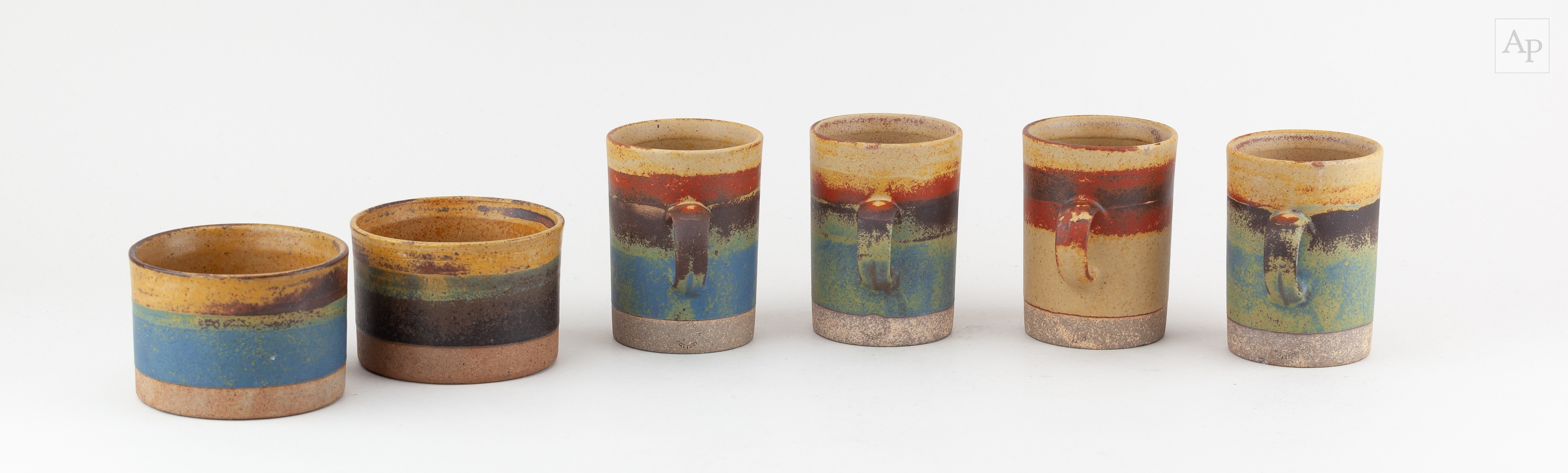 Robin Welch | ROBIN WELCH (1936-2019); a group of four stoneware mugs ...