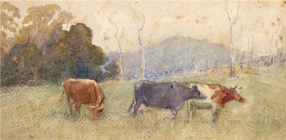 Ethel C. Weddell | Three Cows | MutualArt