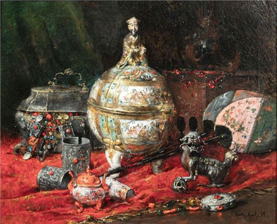 François Martin-Kavel | Nature-morte aux chinoiseries (1885) | MutualArt