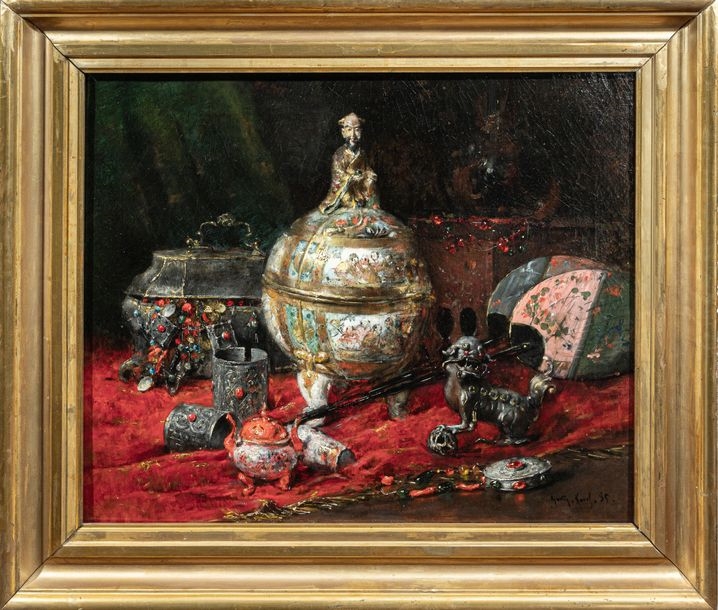 François Martin-Kavel | Nature-morte aux chinoiseries (1885) | MutualArt