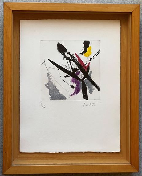 Jean Miotte | Tache jaune/rouge/violet | MutualArt