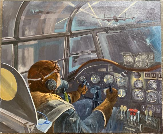 Colin Urry | Arthur Harris in a Lancaster cockpit under night fire ...
