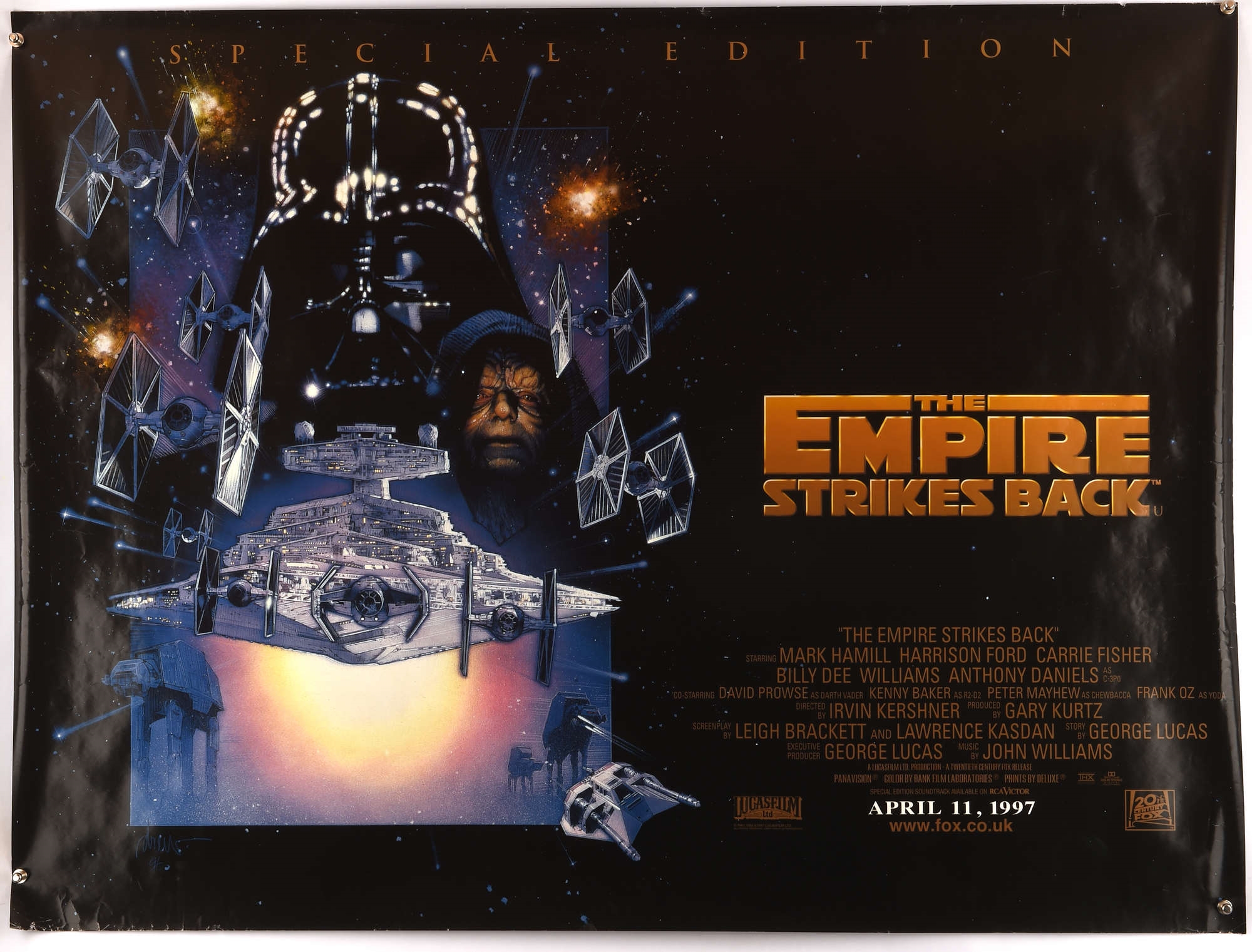 Drew Struzan | Star Wars The Empire Strikes Back (1980 RR), British Quad Film Poster for the ...