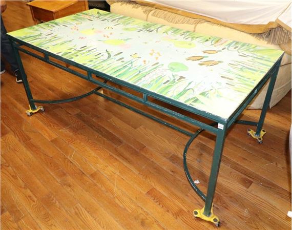 John Samuel Beswick | Rare Unusual 1960s Hand-Painted Tile-Top Dining ...