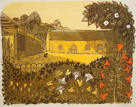 Robert Tavener | 'Tithe Barn and Lilies' | MutualArt
