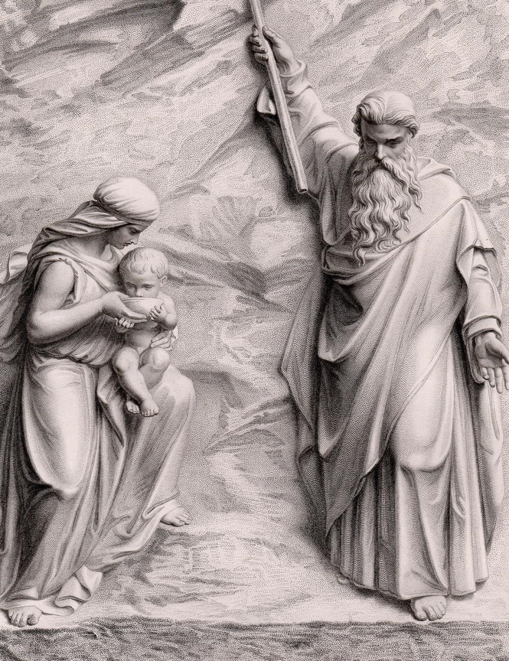 Joseph Durham | Joseph Durham Striking the Rock 1869 engraving | MutualArt