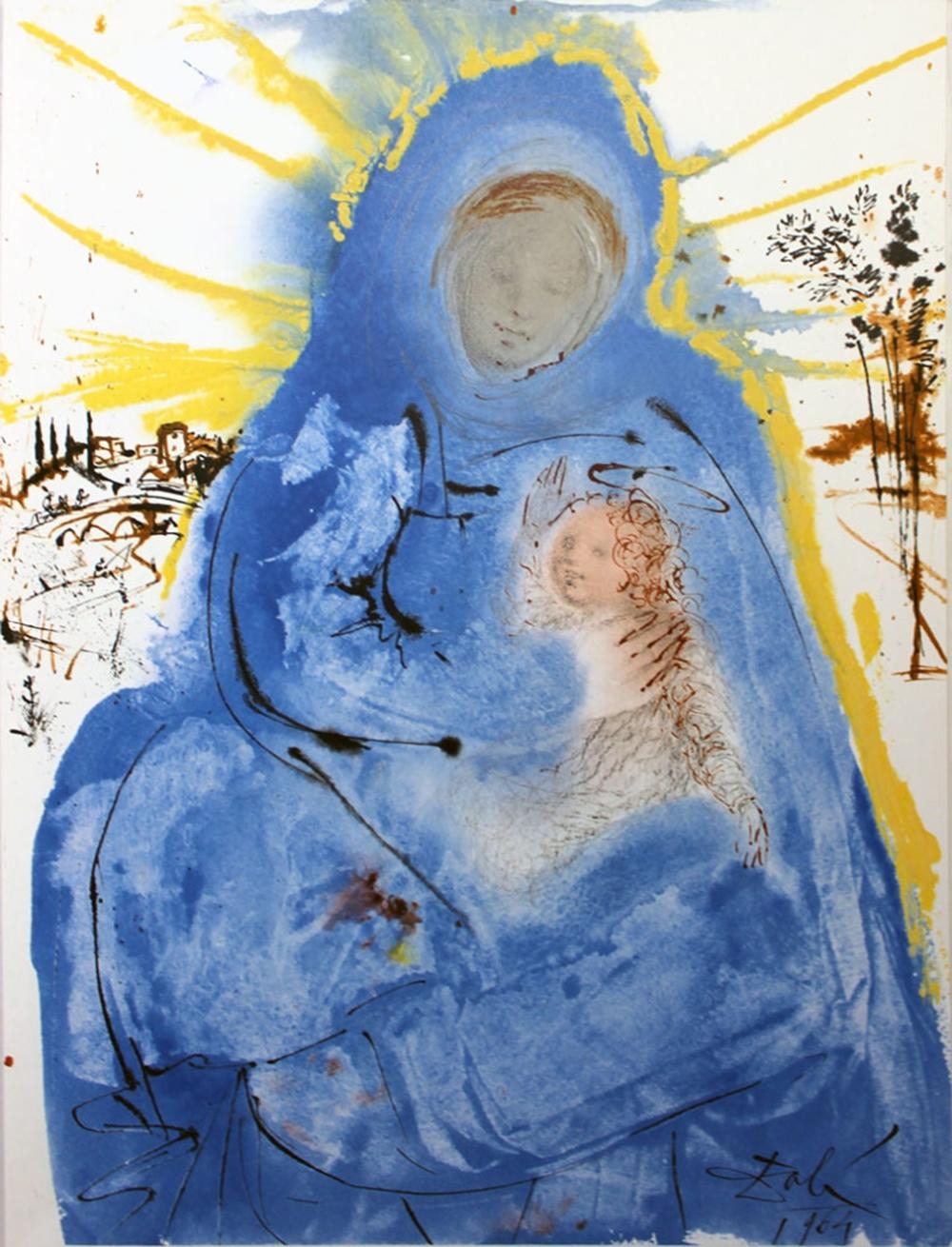 Salvador Dalí | Salvador Dali Biblia Sacra 1967 Virgin Mary Lithograph ...