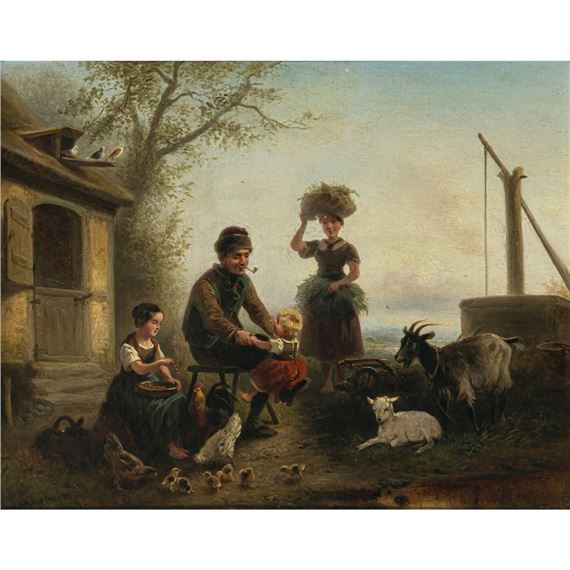 Wilhelm Alexander Meyerheim | Peasant family with cattle at the well ...