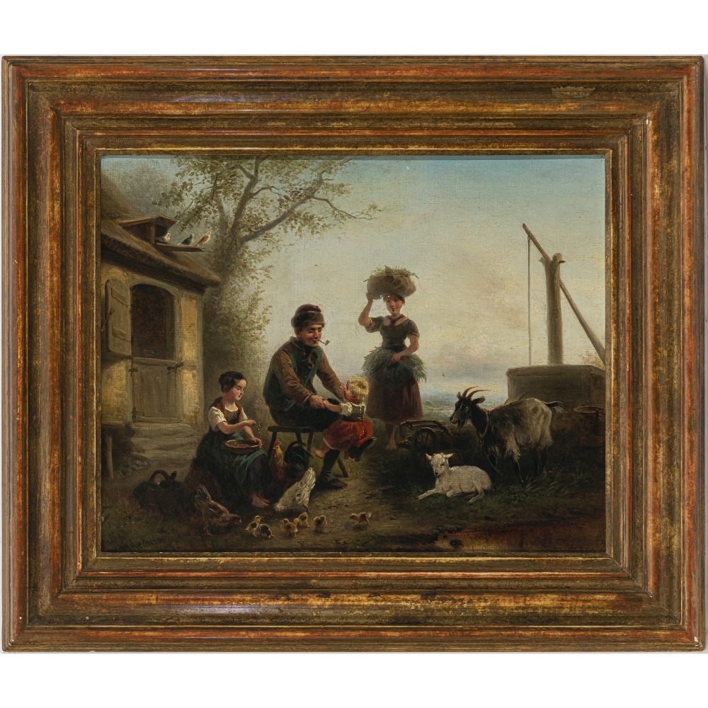 Wilhelm Alexander Meyerheim | Peasant family with cattle at the well ...