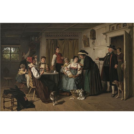 Théodore Gérard | Théodore Gérard - Visiting the young mother (1874 ...