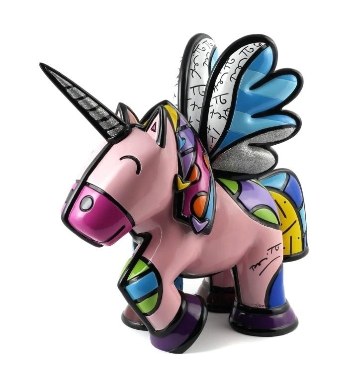 Romero Britto | ROMERO BRITTO Unicorn Sculpture | MutualArt