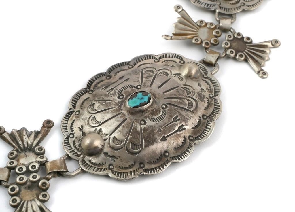 Unknown | Navajo Sterling Turquoise Concho Belt | MutualArt