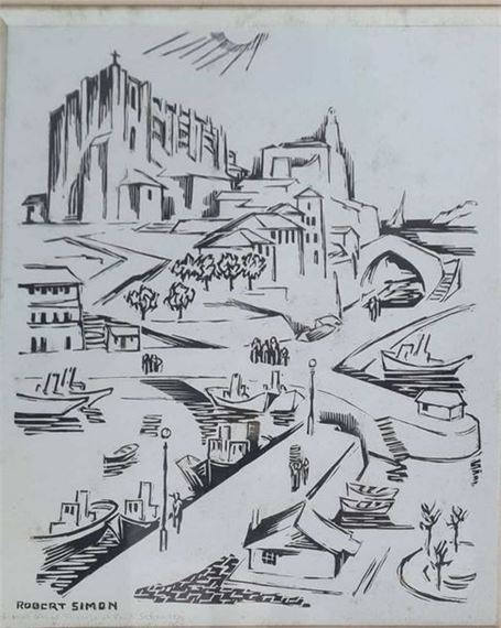 Robert Simon | The harbor (1956) | MutualArt