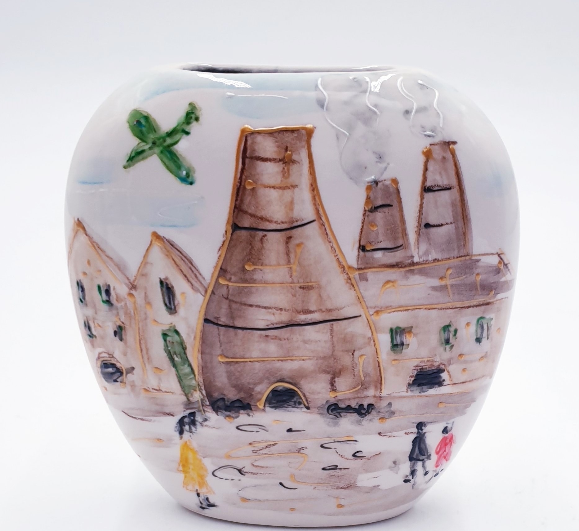 Anita Harris | ANITA HARRIS ART POTTERY 12cm PURSE VASE HOMAGE TO LOWRY ...