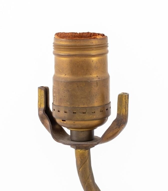 Guanyin | Chinese Carved Greenstone Guanyin Mounted Lamp | MutualArt