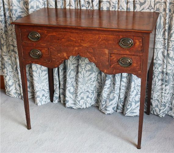 George | Antique English George III oak four drawer side table/desk ...