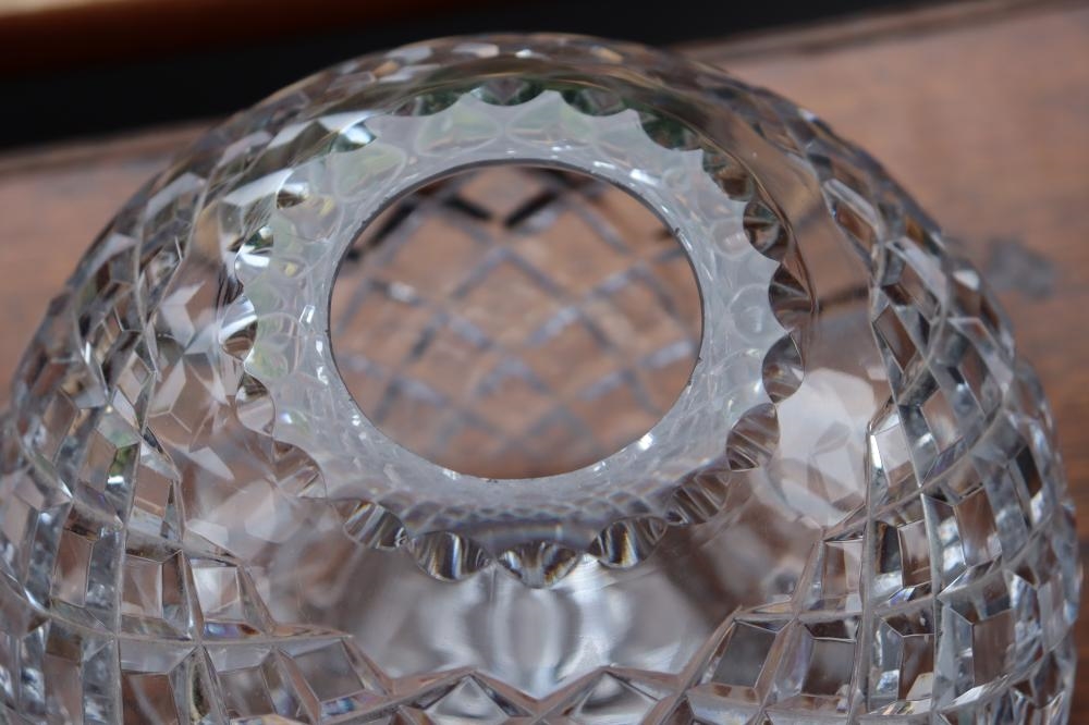 Large | Large heavy cut crystal ball form vase | MutualArt