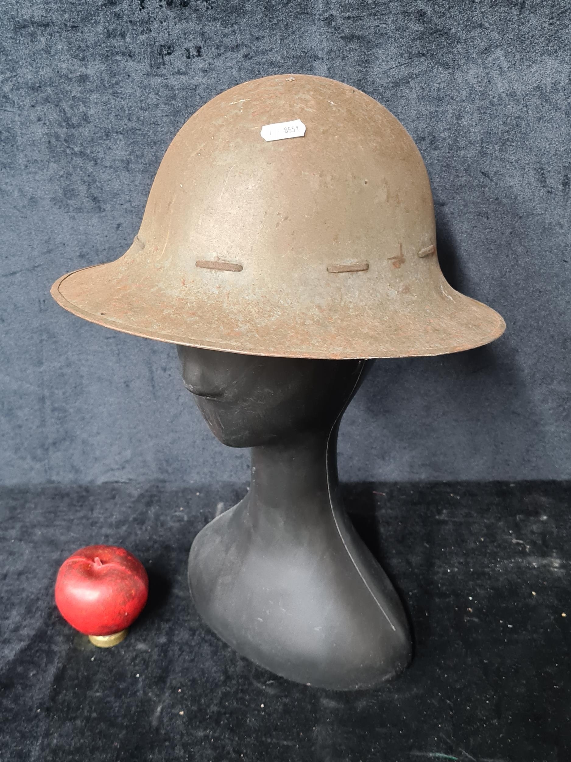 Civilian | An original WWII civilian Zuckerman helmet with original rop ...