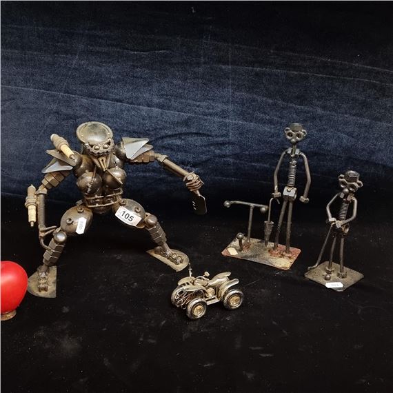 Alien | Four hand made metal sculptures including an Alien Predator ...