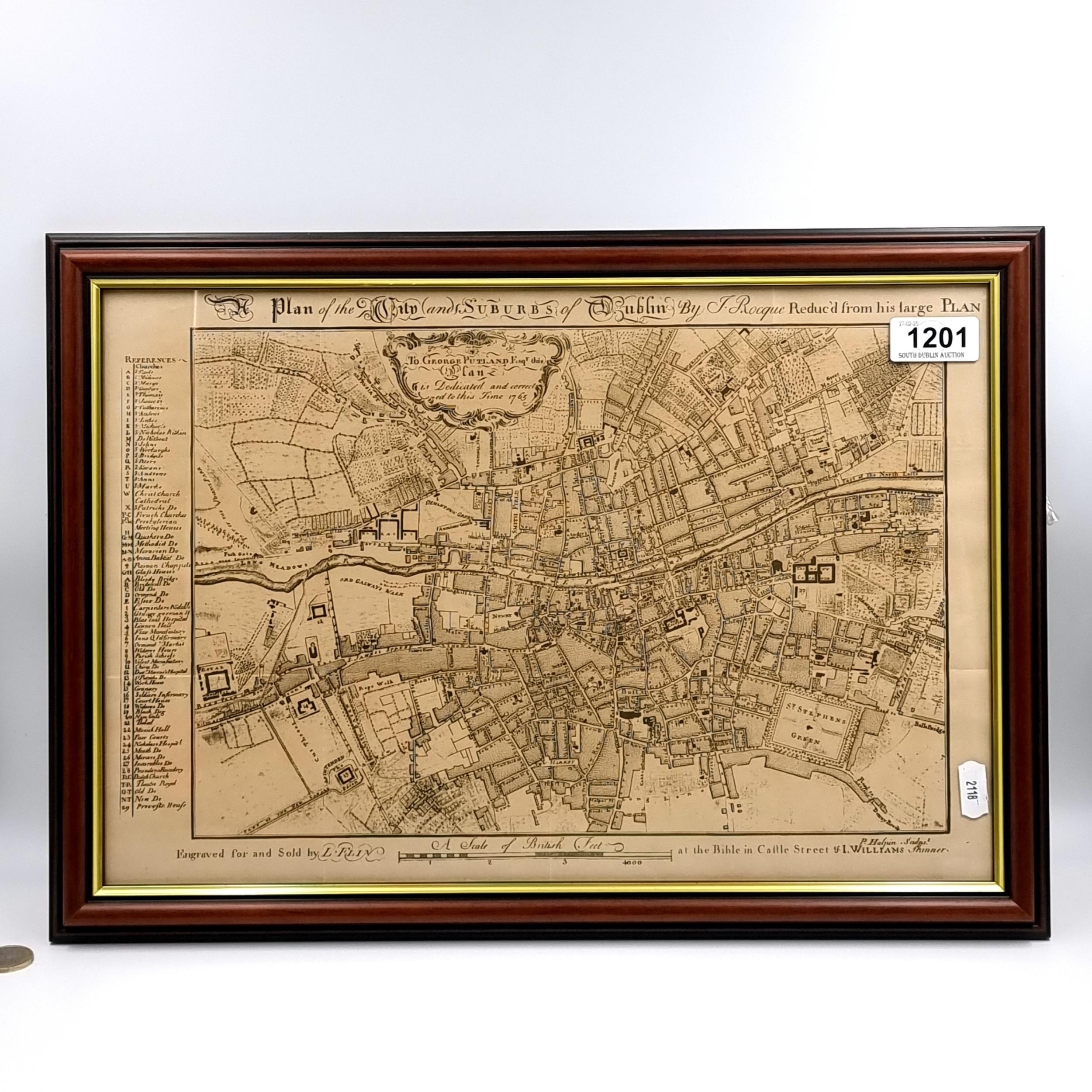 Unknown | A framed map of Dublin Plan of the City and Suburbs of Dublin ...