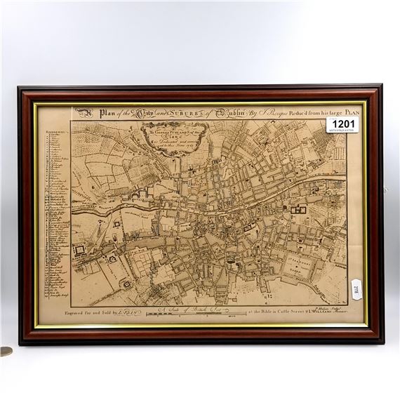 Unknown | A framed map of Dublin Plan of the City and Suburbs of Dublin ...