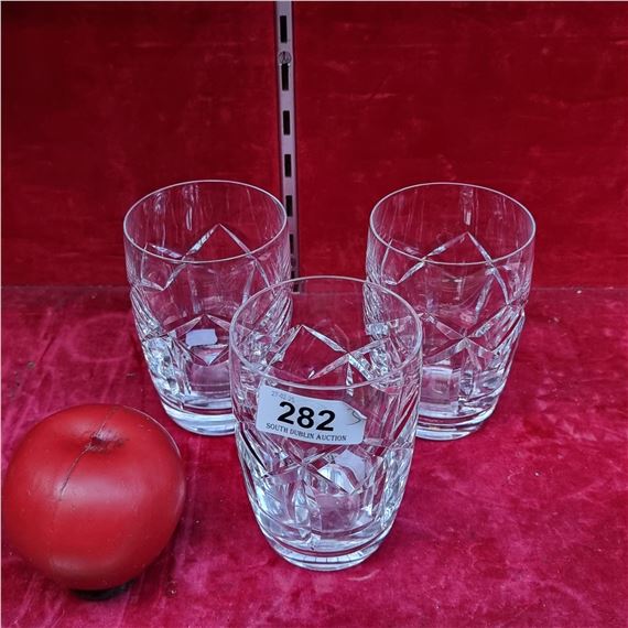 Hope K. Ritchie | Three Waterford Crystal whiskey tumbler glasses in ...