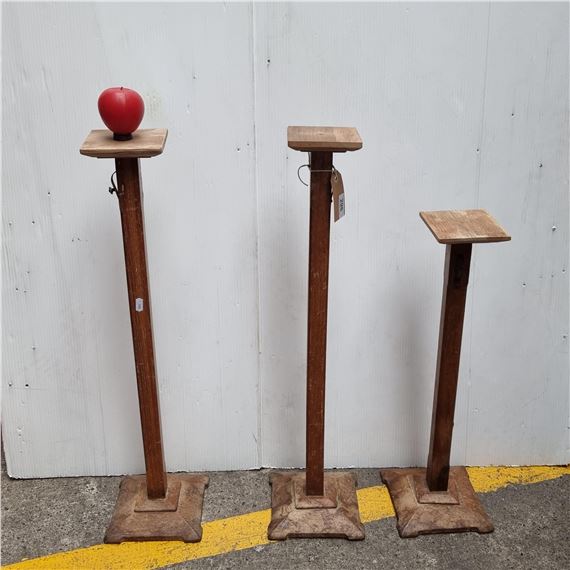 Hope K. Ritchie | Three interesting wooden display stands. They have a ...