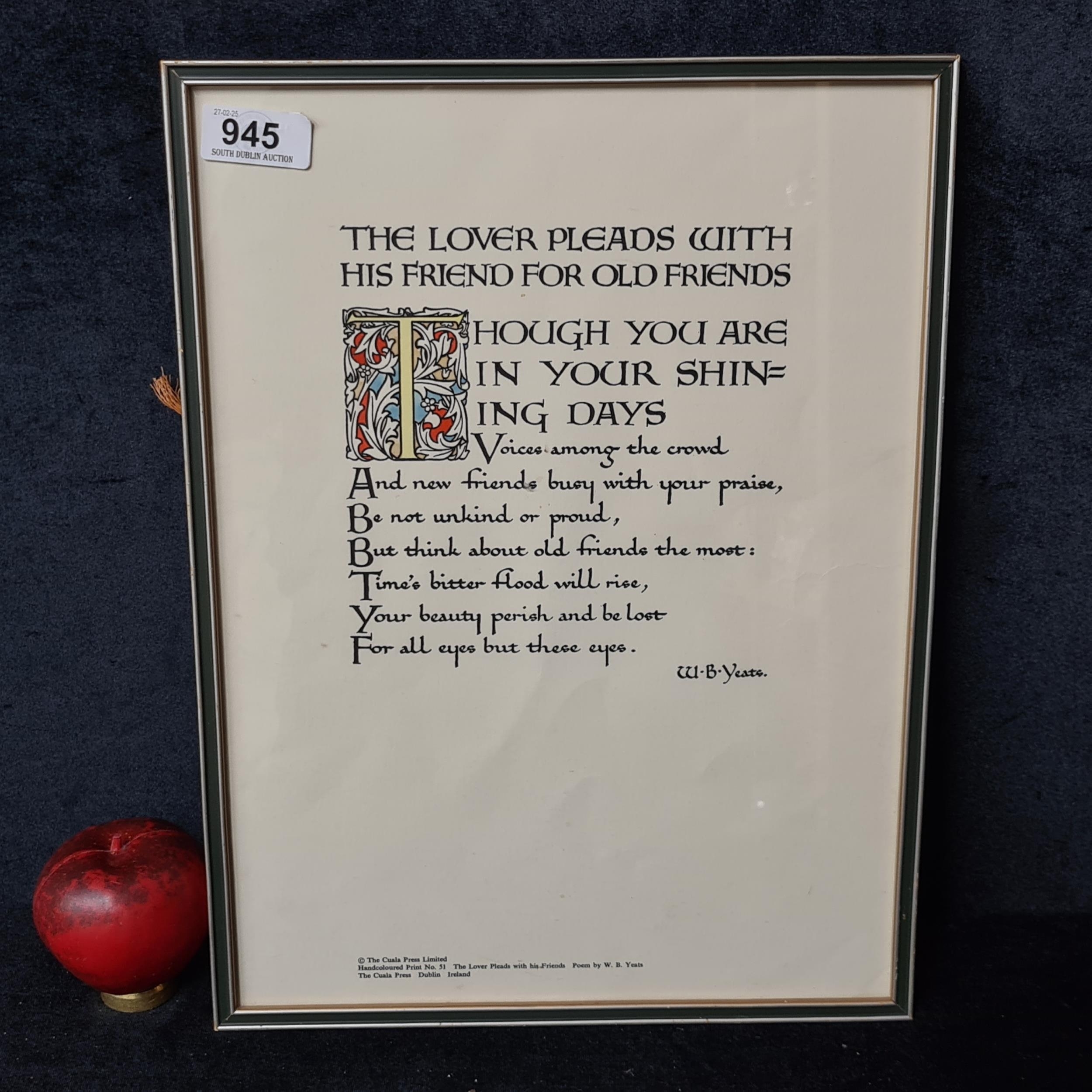 Cuala Press | The Lover Pleads with his Friends | MutualArt