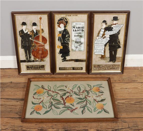 Hope K. Ritchie | Three framed th century Maw & Co majolica style tiles ...