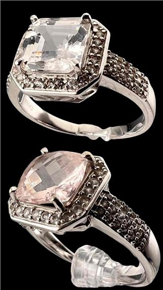 White | Two 10K White Gold CZ Rings | MutualArt