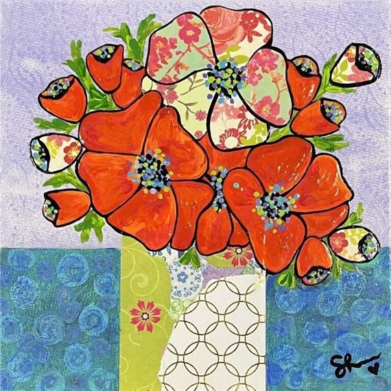 Shirley ST Pierre | SHIRLEY ST PIERRE - RED FLOWERS | MutualArt