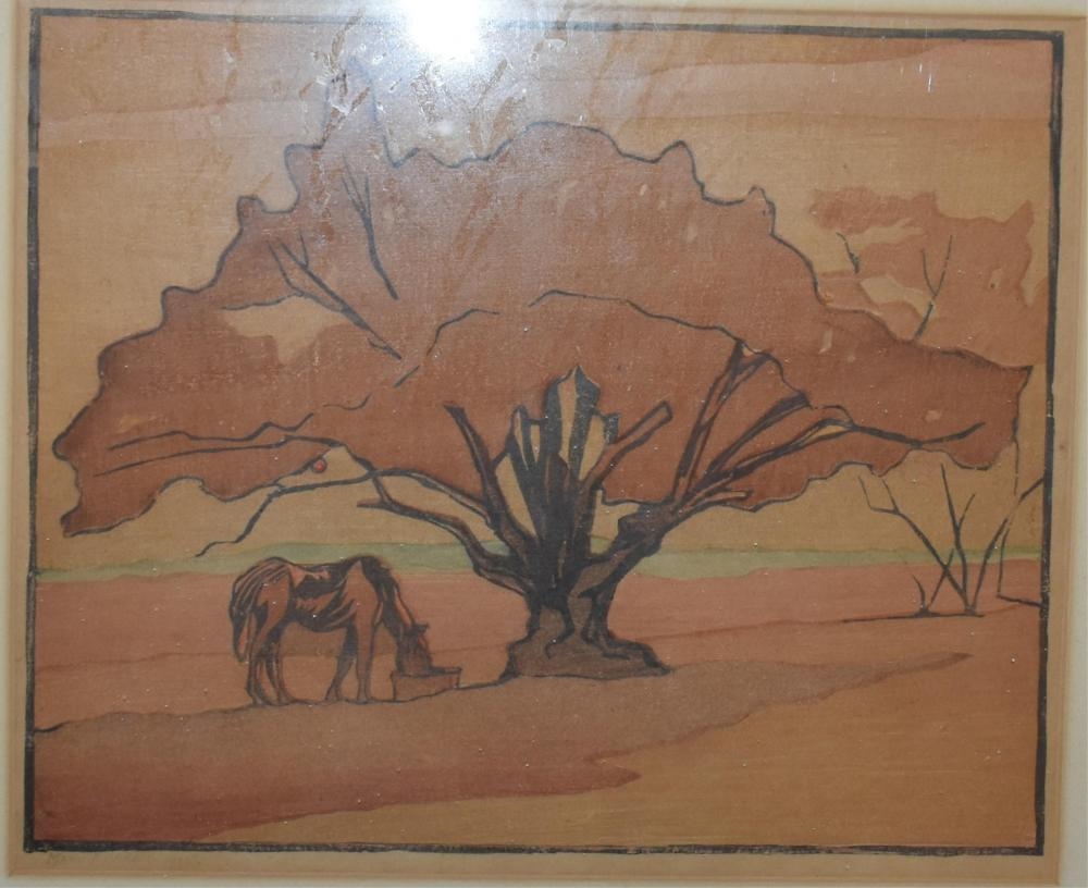 Mary Packer Harris | Untitled-Landscape with Tree & Horse (1925 ...