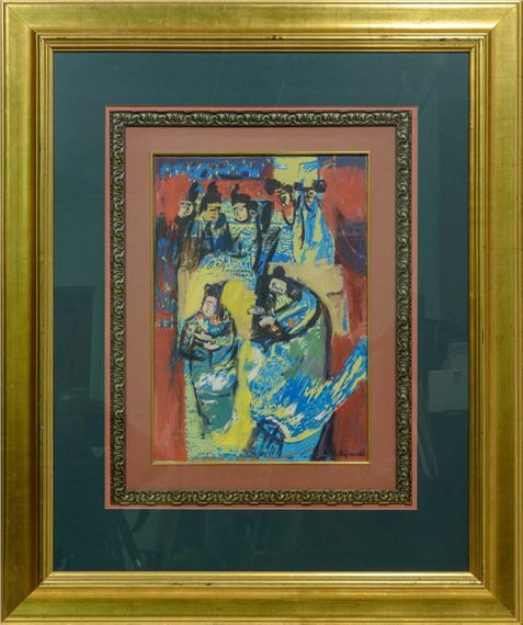 Margaret Gradwell-Slabbert | Abstract Japanese Scene With Figures ...