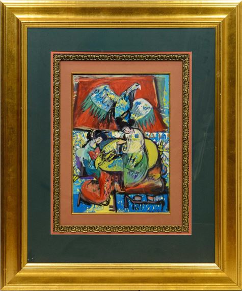 Margaret Gradwell-Slabbert | Abstract Japanese Interior Scene with Bird ...