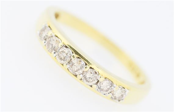 Diamond | Diamond Seven Stone Set Ring Mounted in 18 Carat Yellow Gold ...