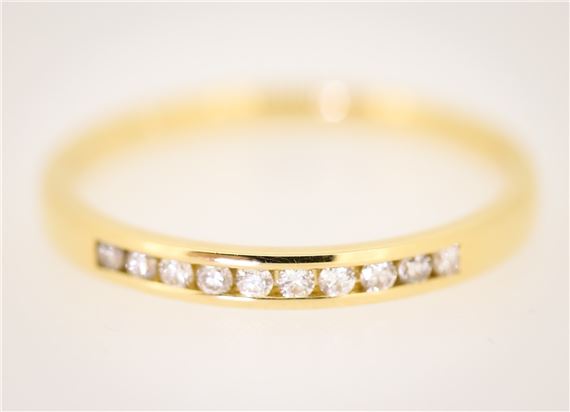 Diamond | Diamond Ten Stone Channel Set Band Ring Mounted in 18 Carat ...