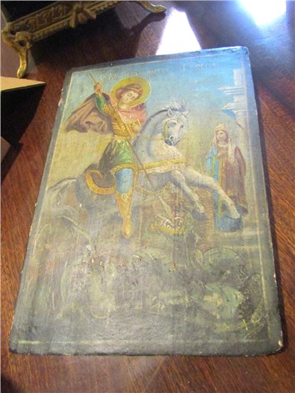 Dragon | Icon Depicting Saint George Slaying Dragon Painted on Panel ...