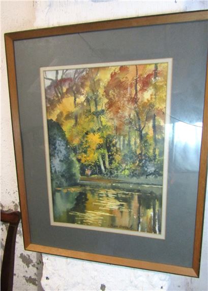 John Skelton | John Skelton Pond Scene with Trees Beyond Autumn ...