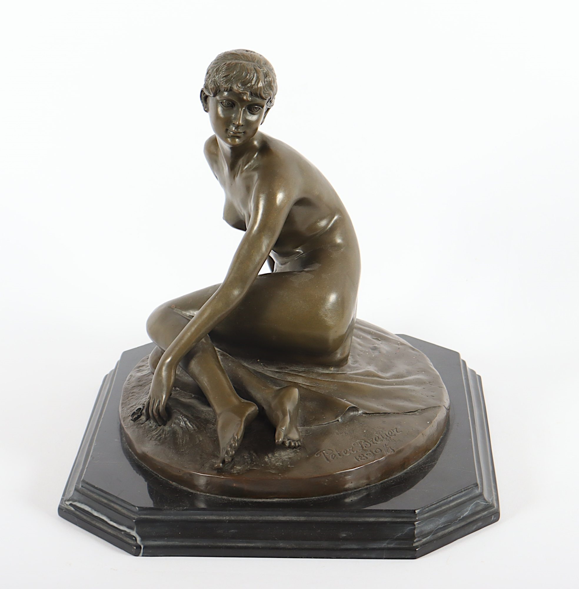 Peter Breuer | Sitzender Mädchenakt (1890) | MutualArt