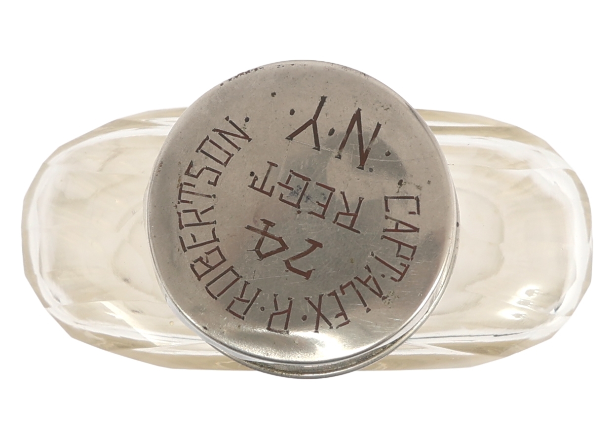 Robert Robertson | WWI-ERA PRESENTATION GLASS FLASK W/ COLLAPSIBLE CUP ...