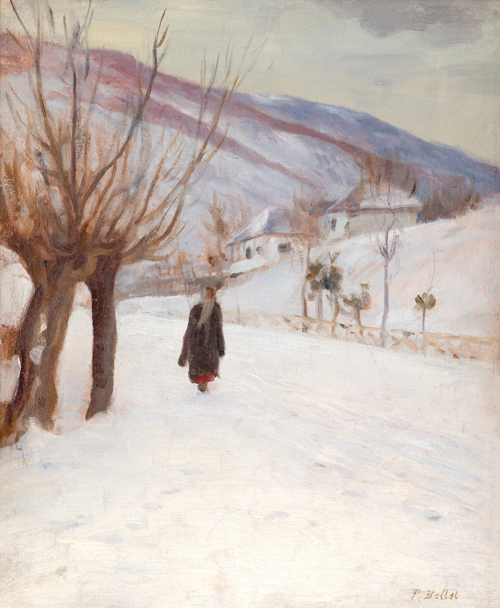 Pierre Auguste Bellet | Winter in the Village (Circa 17) | MutualArt