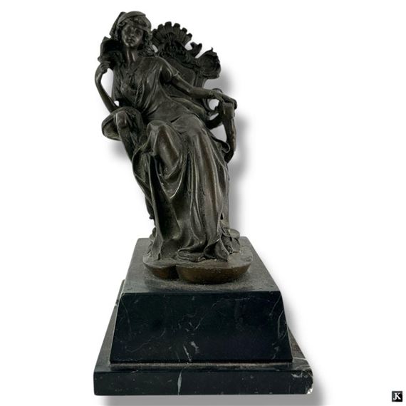 Miguel Fernando López (Milo) | Vintage MILO Bronze Figure Girl in Chair ...