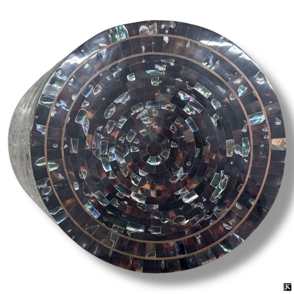 Karl Springer | Two Karl Springer Tiled Mother of Pearl End Tables ...