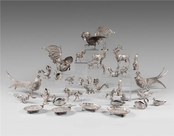 Guido Silvestri | Collection of twenty-eight small animal statuettes in ...