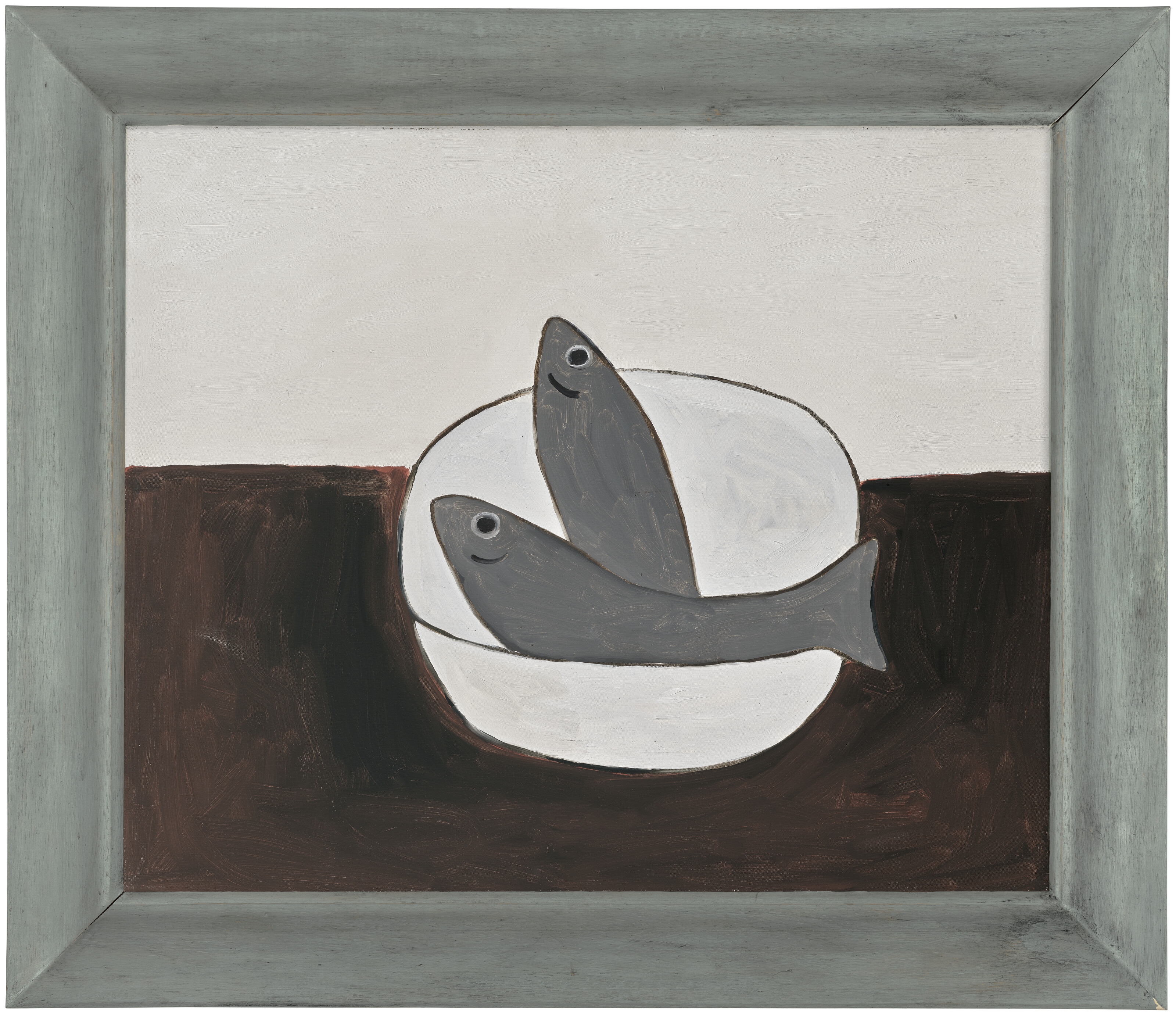 William Scott | Two Fish on Brown Table (1982) | MutualArt
