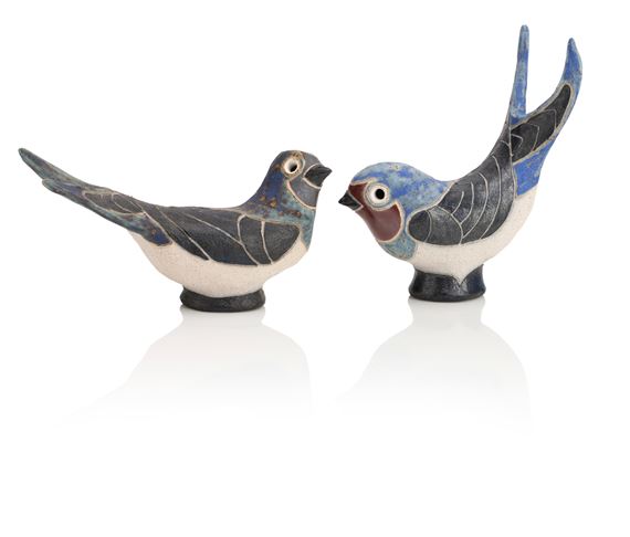 Rosemary Wren | A stoneware figure of a blue tit, decorated by Peter ...