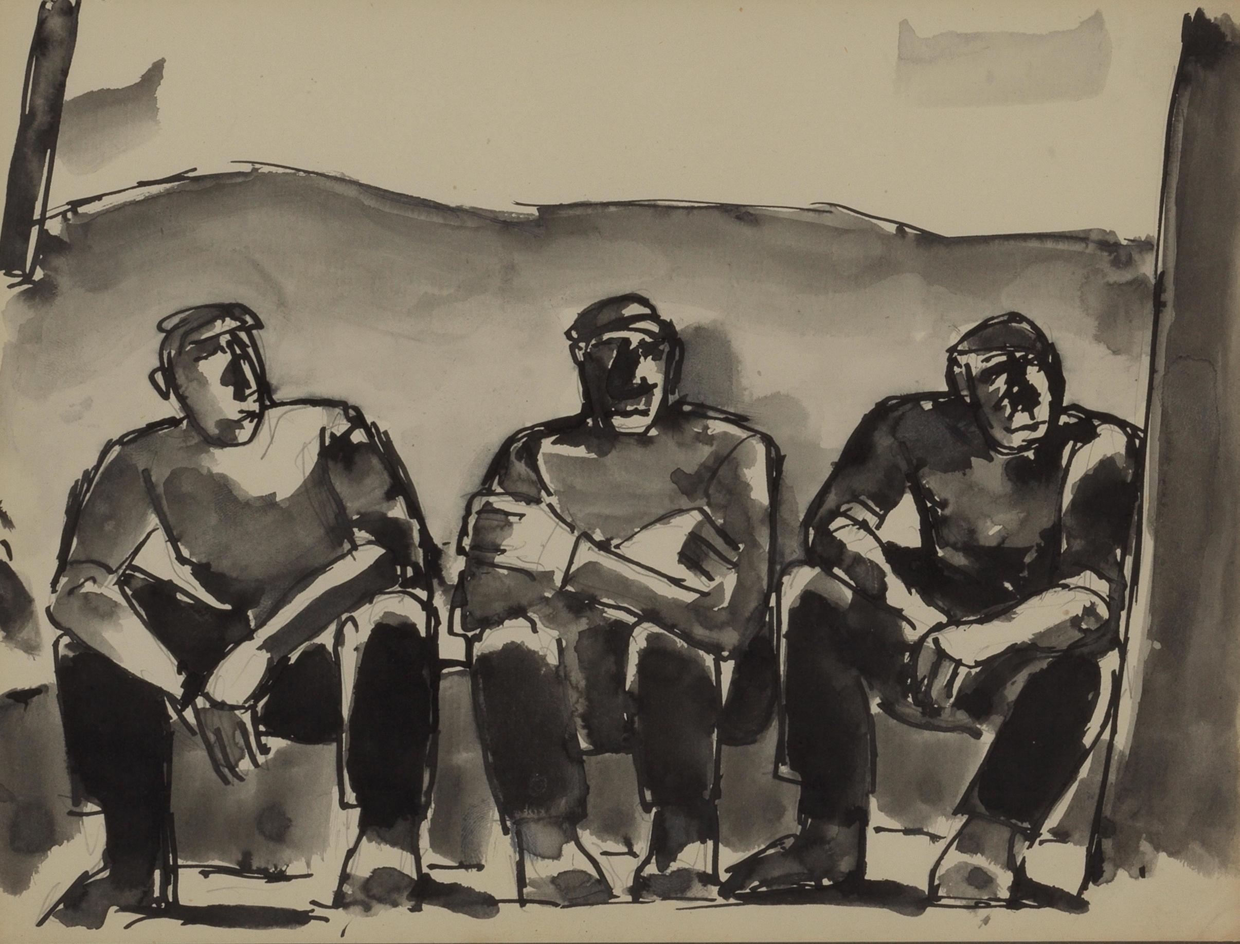 Josef Herman | Figures at a Table | MutualArt